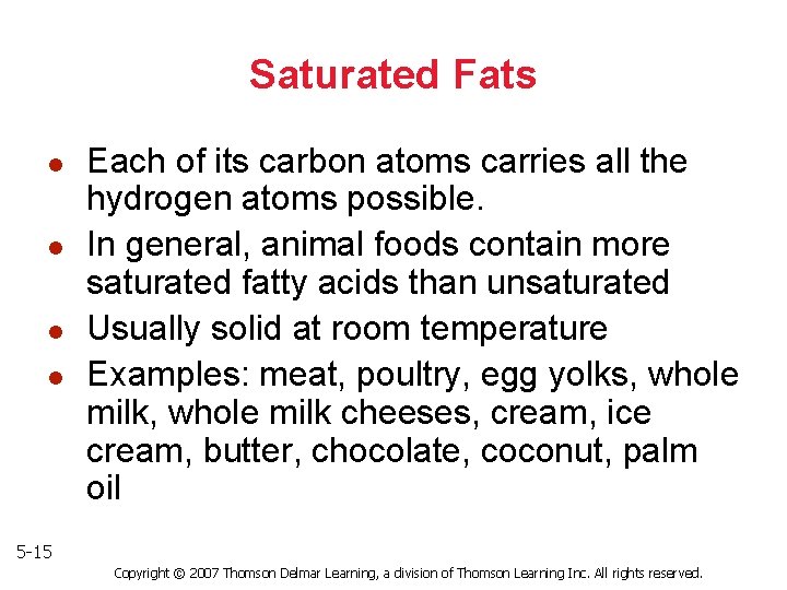 5 Lipids or Fats Objectives l l State