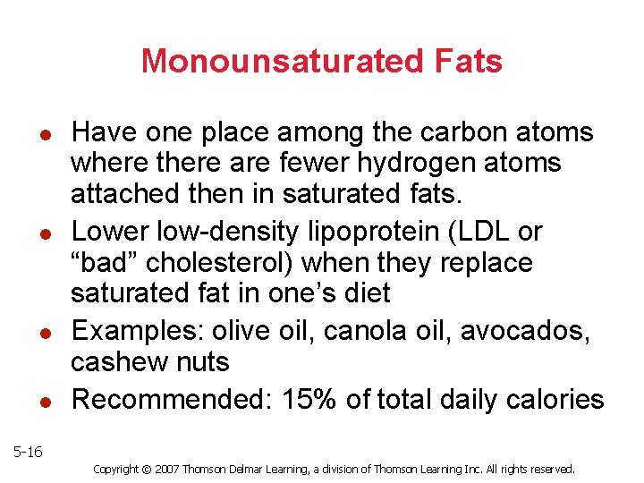 5 Lipids or Fats Objectives l l State