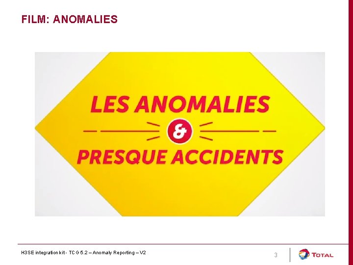 ANOMALY REPORTING Safety Training for New Recruits Module