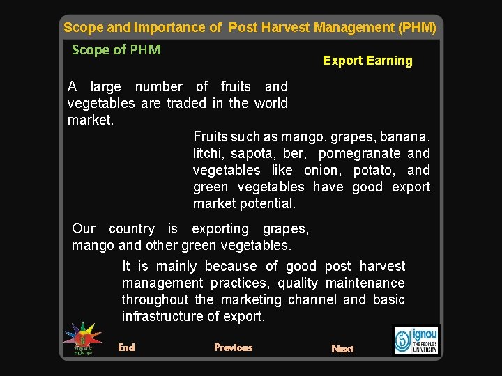 Scope And Importance Of Post Harvest Management PHM Scope And Importance Of Post Harvest Management PHM