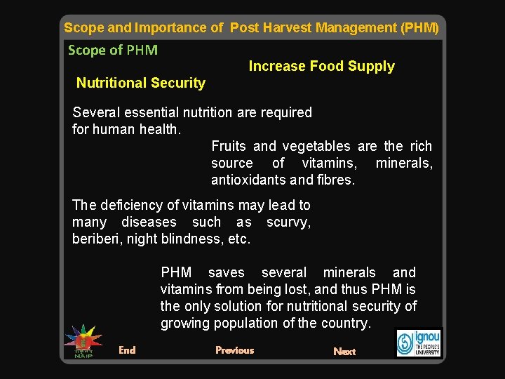 Scope and Importance of Post Harvest Management PHM