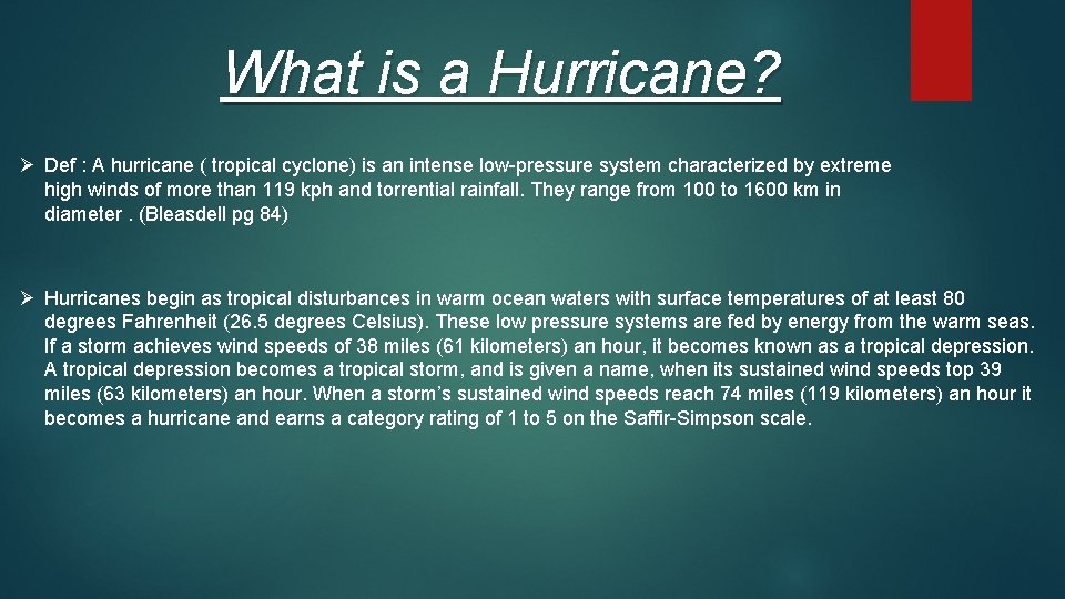 What is a Hurricane Def A hurricane tropical