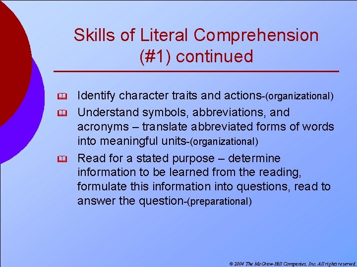 Comprehension defined Smith The process of building a