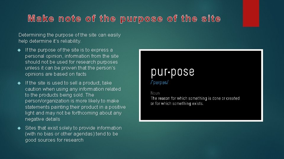 Why it is necessary to identify a site