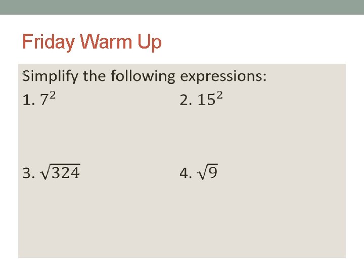 Friday Warm Up Homework Hole Par 5 Tee