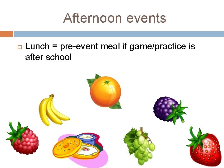 EVENT MEALS Chapter 5 Objectives Describe the importance
