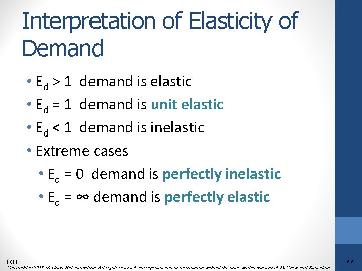 Chapter 6 Elasticity Copyright 2018 Mc GrawHill Education
