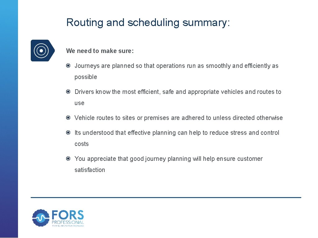 TOOLBOX TALKS O 1 Routing and scheduling Fleet