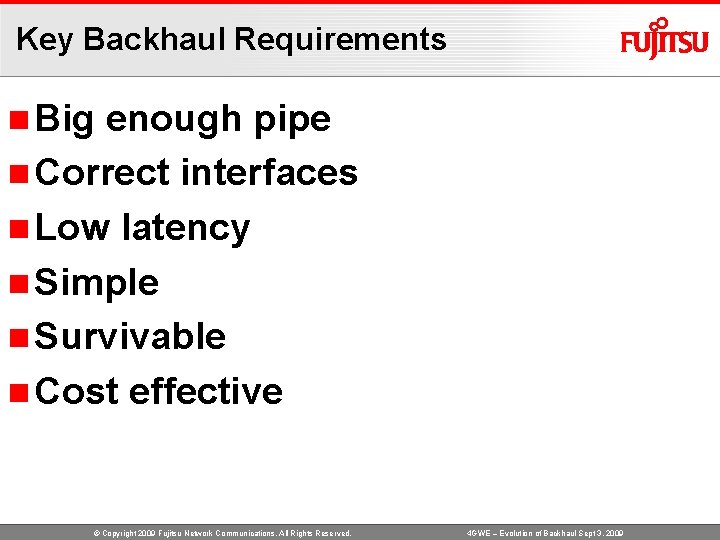 Migrating the Core The Evolution of the Backhaul