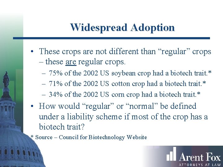 Liability for Farming Rachel G Lattimore Food Biotechnology