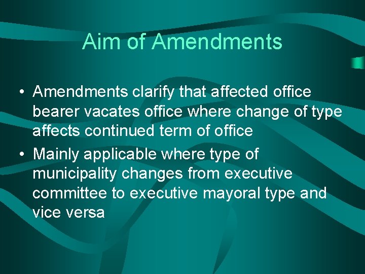 THE LOCAL GOVERNMENT MUNICIPAL STRUCTURES SECOND AMENDMENT BILL