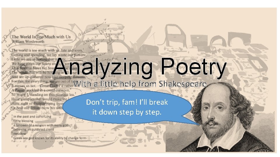 Analyzing Poetry With a little help from Shakespeare