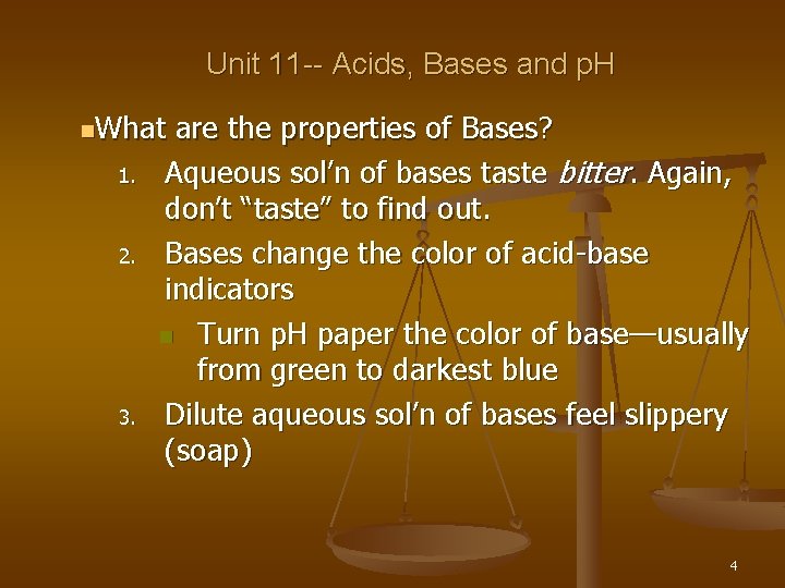 Unit 11 Acids Bases and p H n