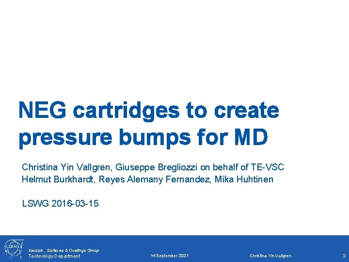NEG cartridges to create pressure bumps for MD