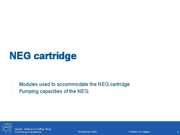 NEG cartridges to create pressure bumps for MD
