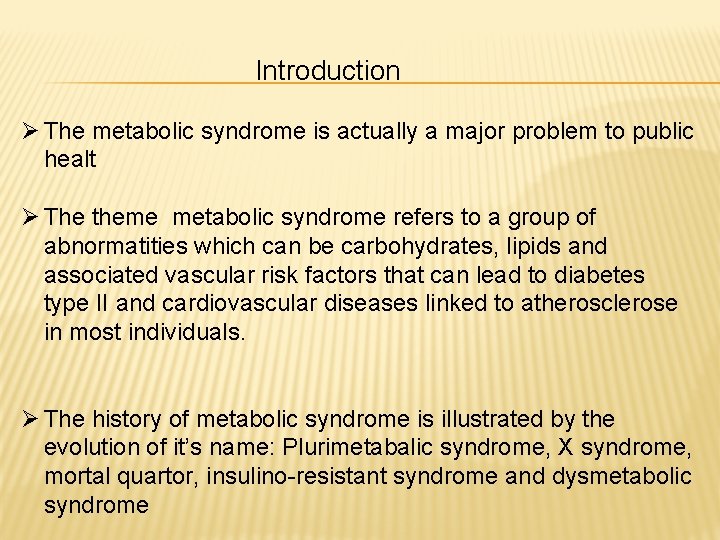 Study of metabolic syndrome profil in gardinnage company
