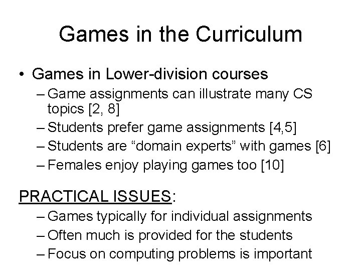 Advanced Game Courses in Computer Science Getting Beyond