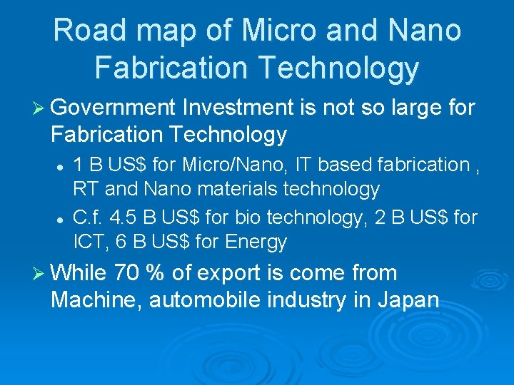 Micro and Nano Fabrication Technology Road Map and