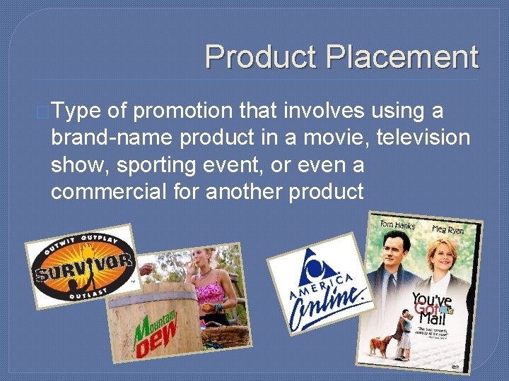 Product Placement Sports and Entertainment Marketing Product Placement