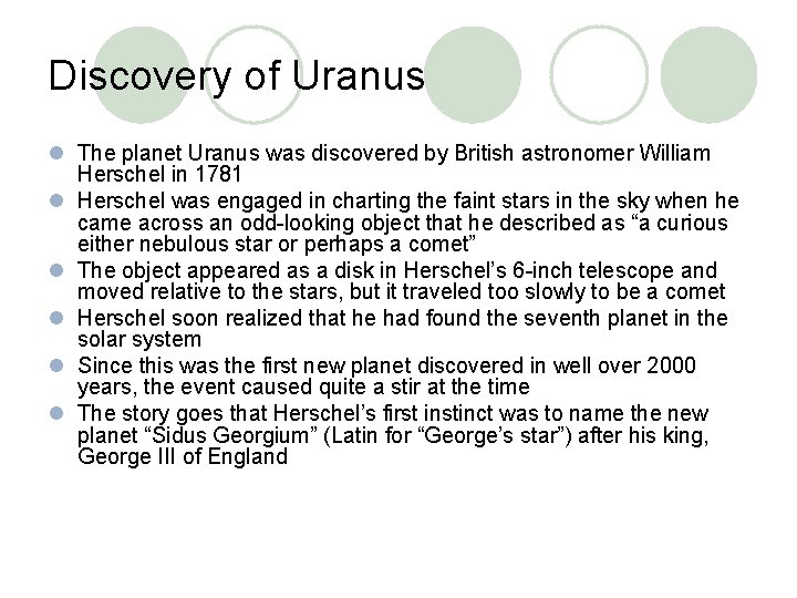 Uranus and Neptune Uranus and Neptune l The