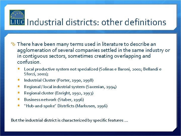Districts and system areas three case studies Prof