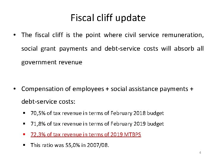 South Africas 2019 MTBPS Presentation to a joint