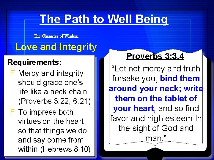 The Path to Well Being Proverbs 3 1