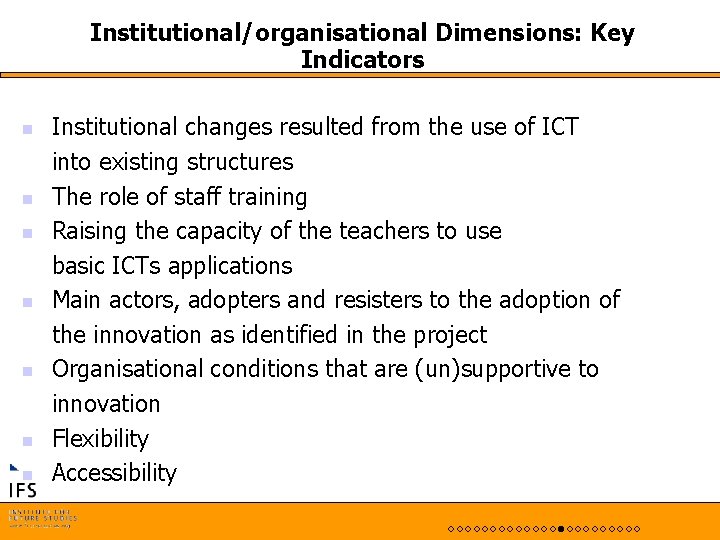 ORIENTE and Indicators of Change for Innovation in