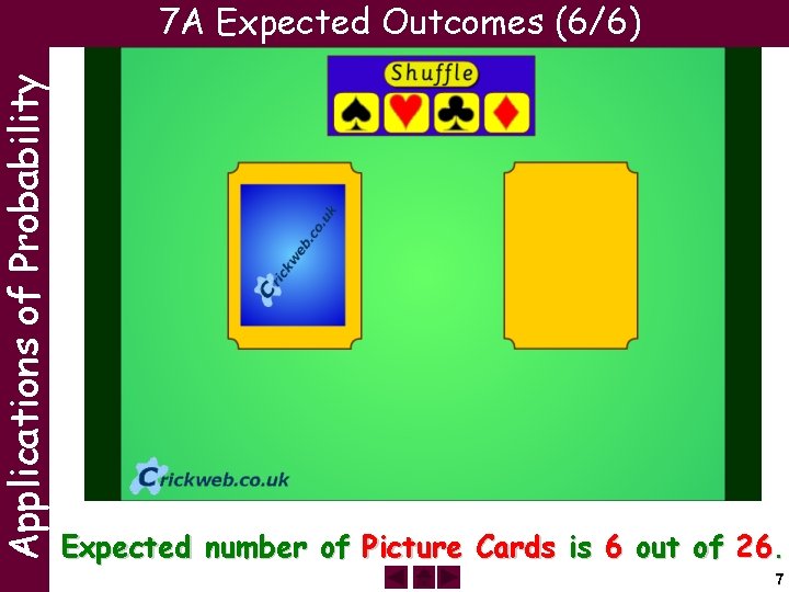 Applications of Probability Contents 1 Expected Outcomes 2