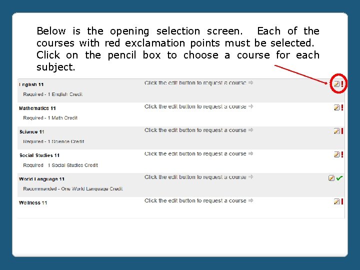 Foxborough High School Student Scheduling Tutorial A step