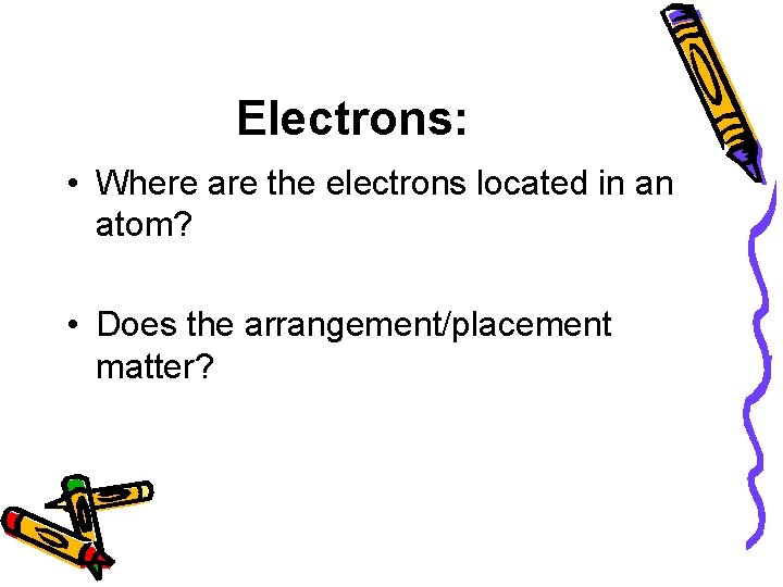 Electrons Electrons Where are the electrons located in