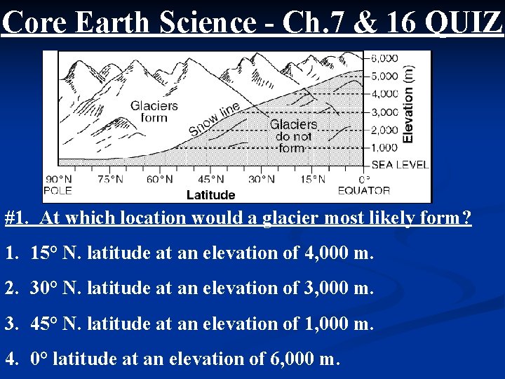 Core Earth Science Ch 7 16 QUIZ 1