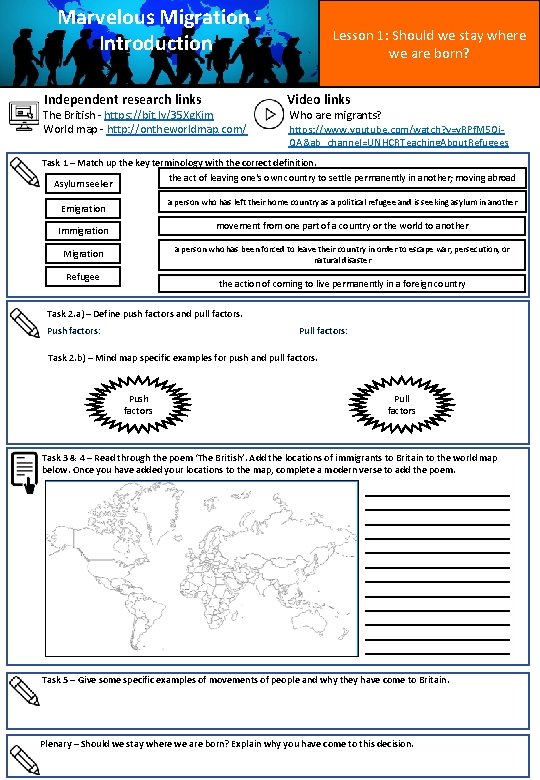 Marvelous Migration Introduction Lesson 1 Should we stay