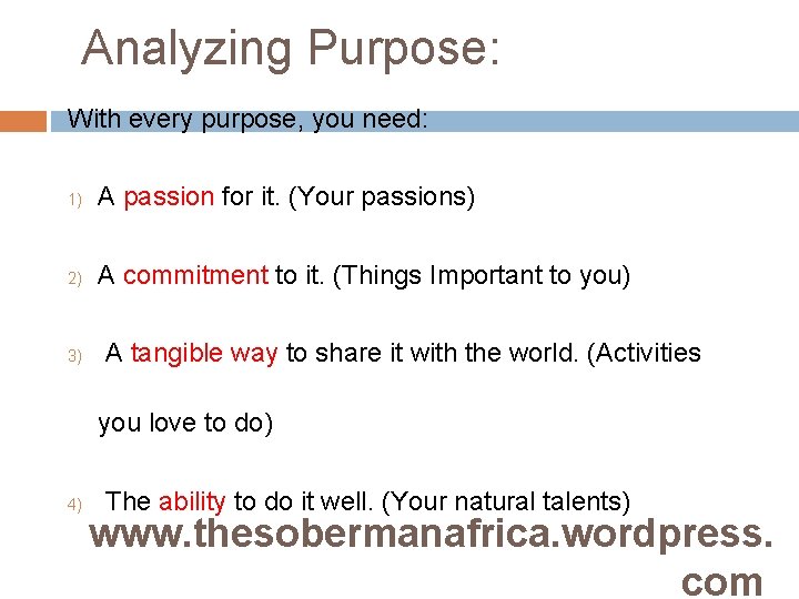 THE SOBER MAN Understanding and Discovering Life Purpose