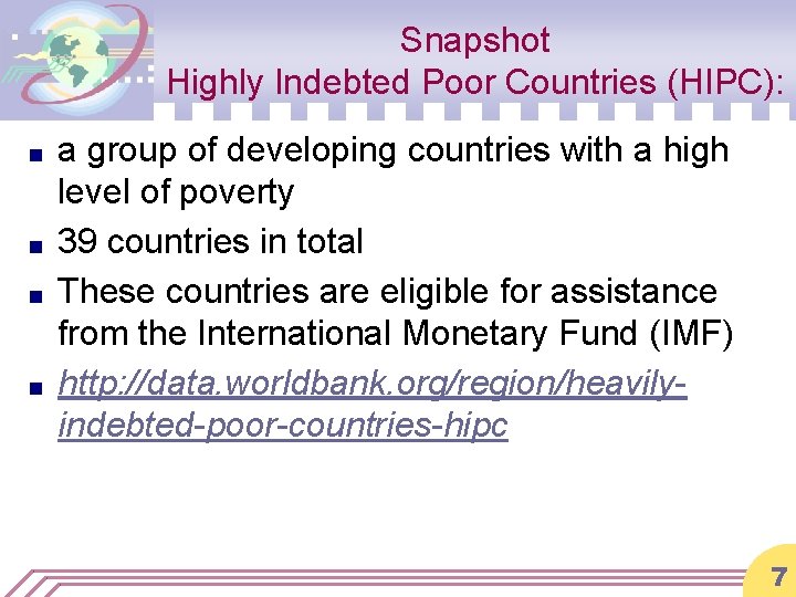 Global Debt Overview and Definition of Terms International