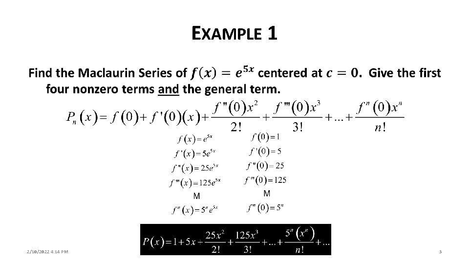 POWER SERIES DAY 1 Section 9 9 Calculus