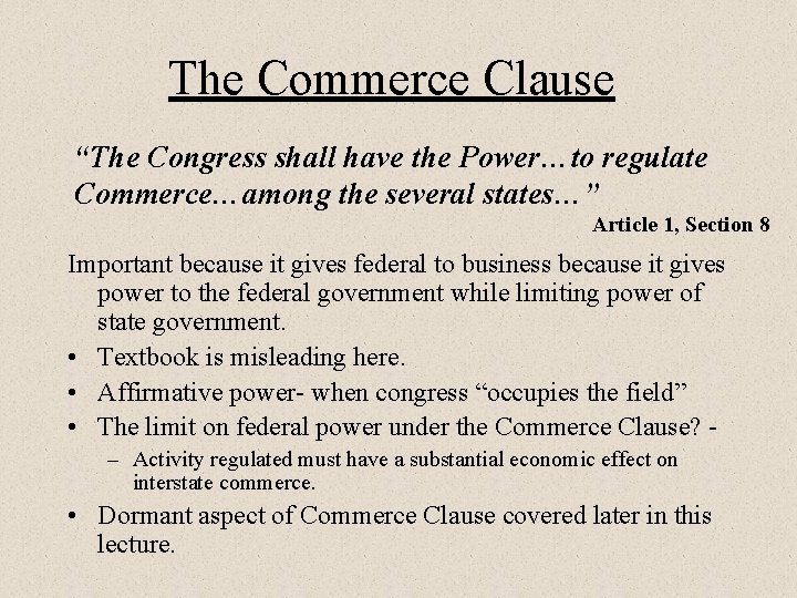 The Constitution and its Influence on Business OBE