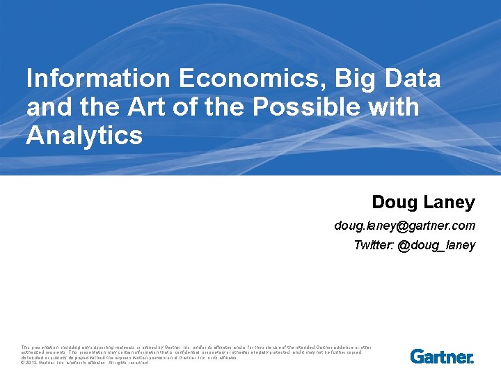 Information Economics Big Data and the Art of
