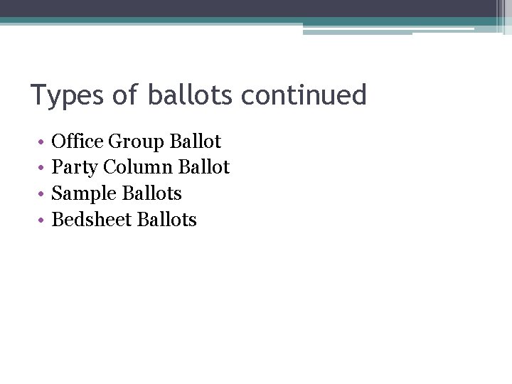 The Election Process The Nominating Process The Critical