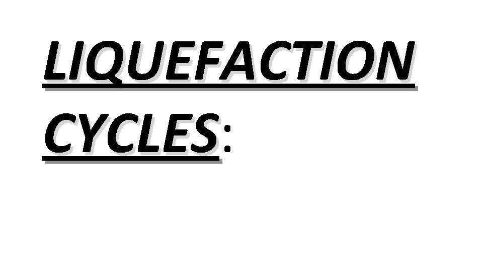 LIQUEFACTION CYCLES CYCLES Lindes process of liquefaction of