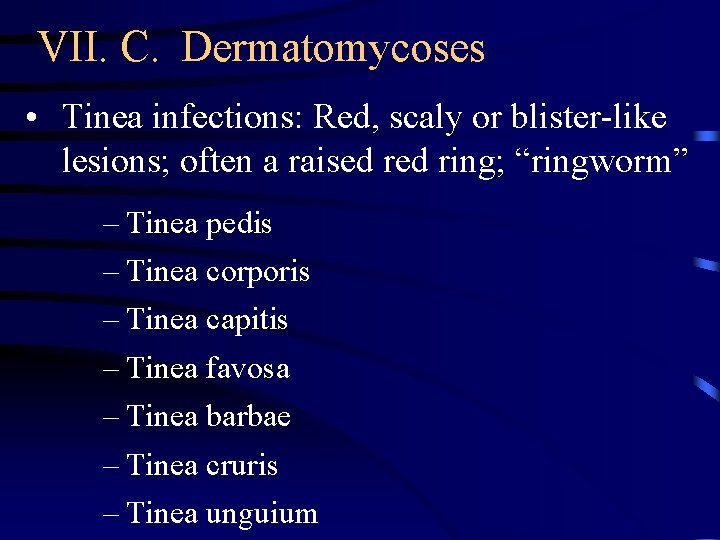 VII Fungal Diseases A B C D Basic