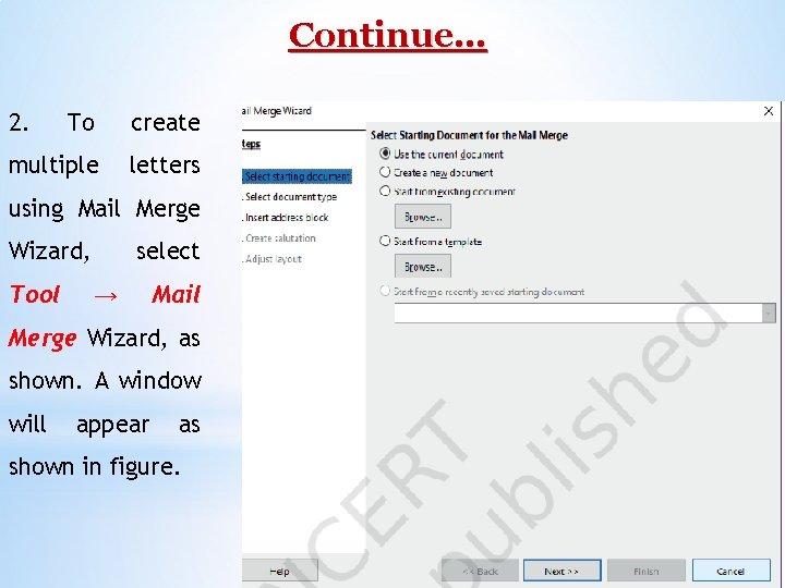 CLASS IX SUBJECTINFORMATION TECHNOLOGY UNITIII MAIL MERGE MAIL
