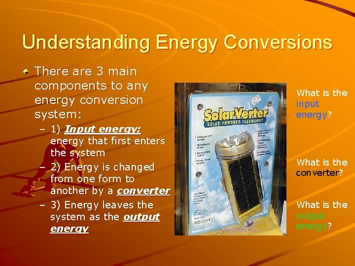 Energy Transformations Chapter 5 Energy Conversions the transfer