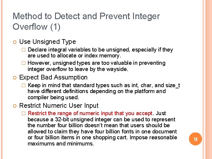 SECURE PROGRAMMING 6 BUFFER OVERFLOW STRINGS AND INTEGERS