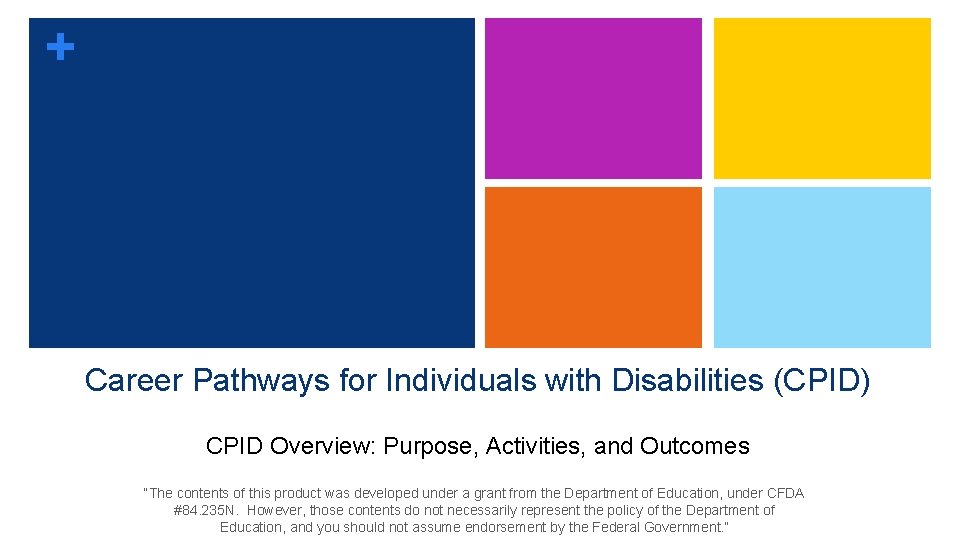 Career Pathways for Individuals with Disabilities CPID CPID