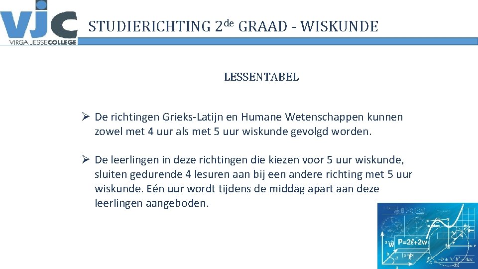STUDIERICHTING 2 de GRAAD 4 of 5 uur