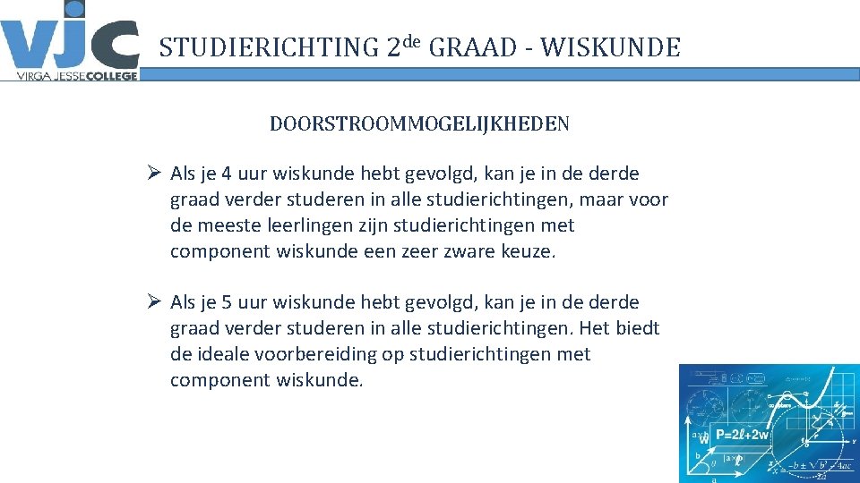 STUDIERICHTING 2 de GRAAD 4 of 5 uur