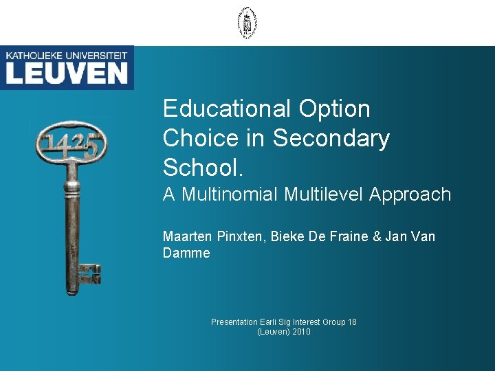 Educational Option Choice in Secondary School A Multinomial