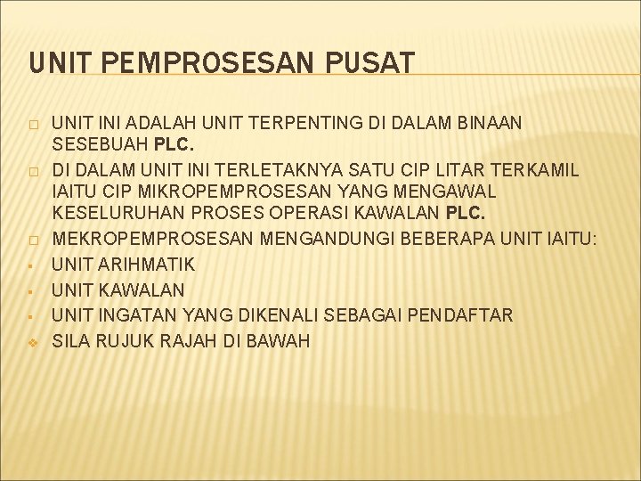 DEFINISI FUNGSI DAN BINAAN BAB 3 DEFINISI PLC