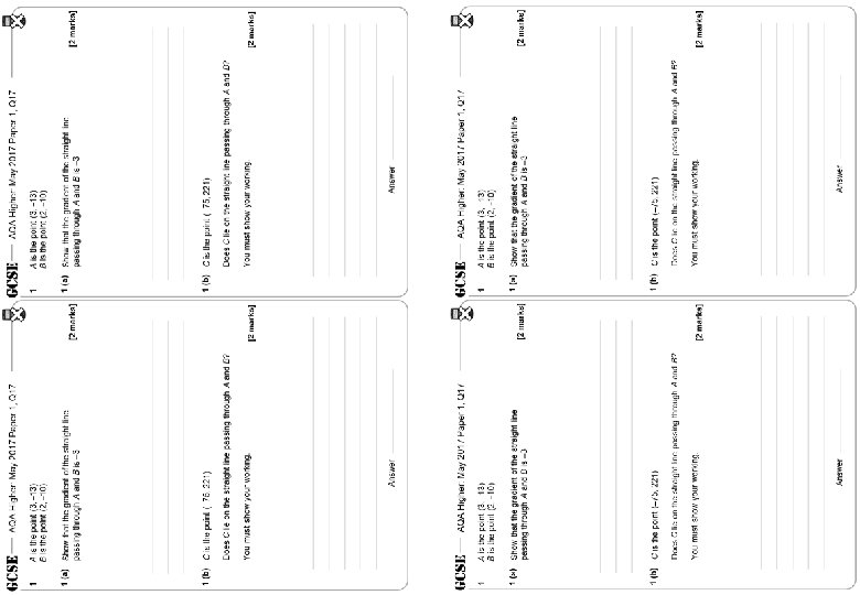Equations From Coordinates Higher GCSE Questions AQA These